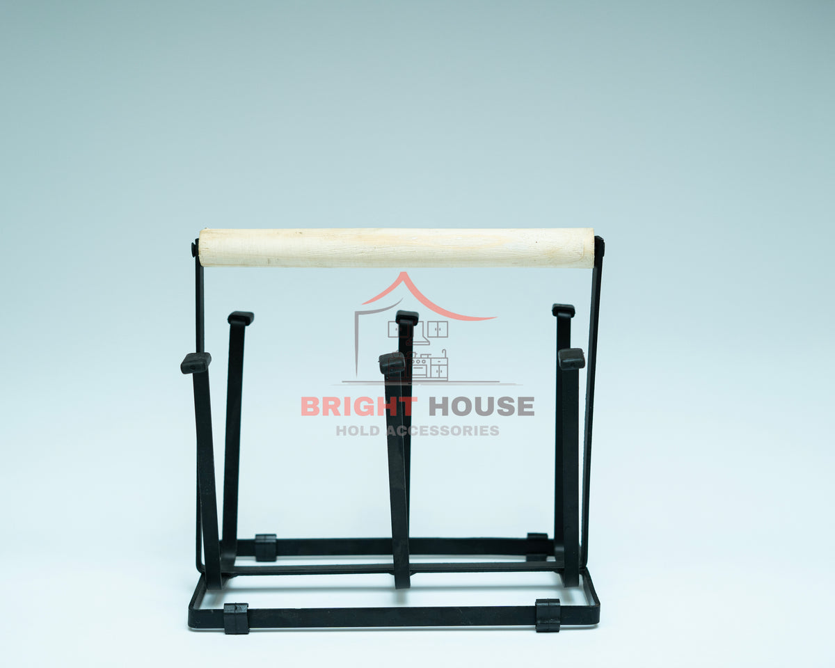 Glass Stand with Stylish Wooden Touch by Bright House